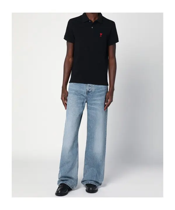 AMI Paris Logo-embroidered Polo Shirt