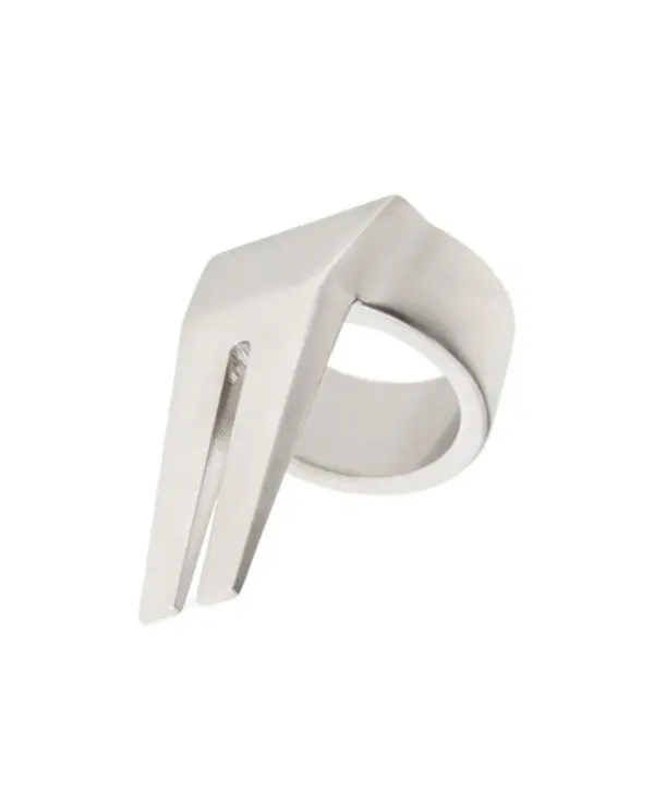 Rick Owens Open Trunk Ring In Palladio - White
