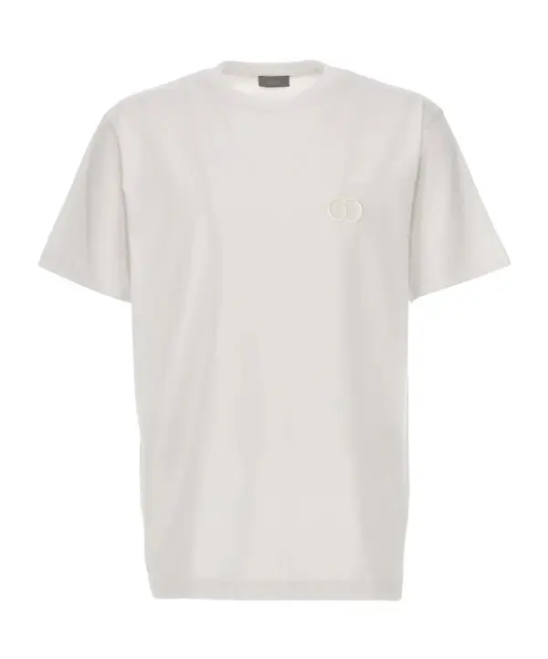 Dior Logo Detailed Crewneck T-shirt - White