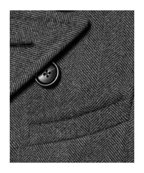 TOM FORD Double Breasted Wool Herringbone Overcoat
