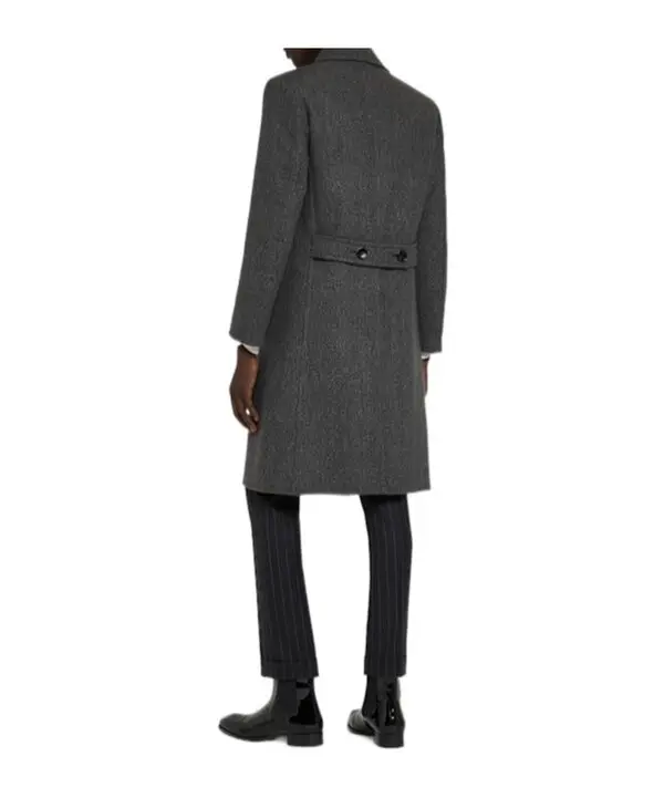 TOM FORD Double Breasted Wool Herringbone Overcoat