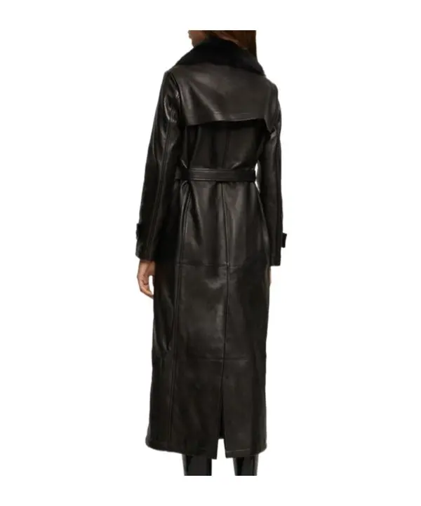 BLANCHA Leather Shearling Trench Coat