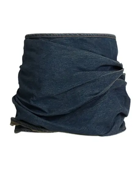 Magda Butrym Denim Mini Skirt With Rose Embellishment