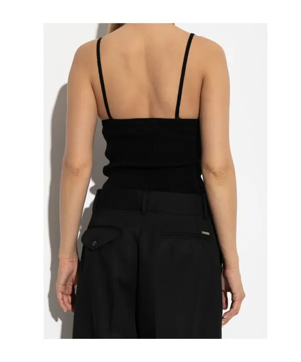 Blumarine Lace-detailed Ribbed Top