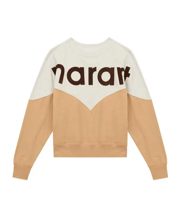 Isabel Marant Étoile Crewneck Sweatshirt With Flocked Logo - Beige/camel
