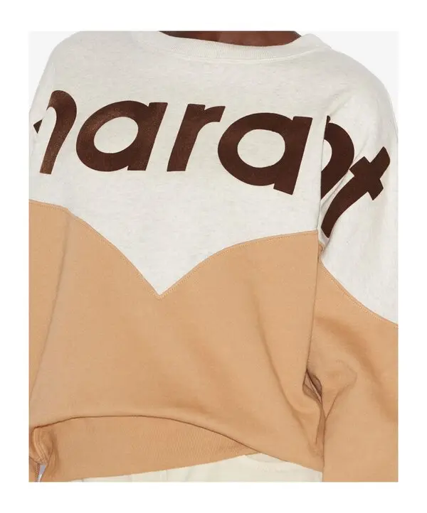 Isabel Marant Étoile Crewneck Sweatshirt With Flocked Logo - Beige/camel