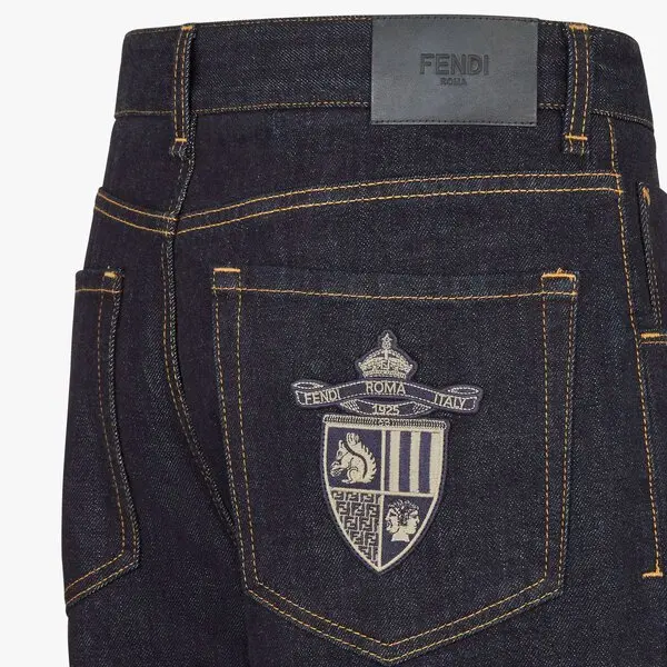 Fendi Crest Embroidered Straight-leg Jeans