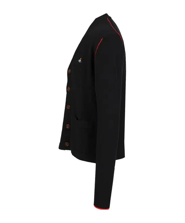VIVIENNE WESTWOOD V-neck Cardigan With Embroidered Orb Logo