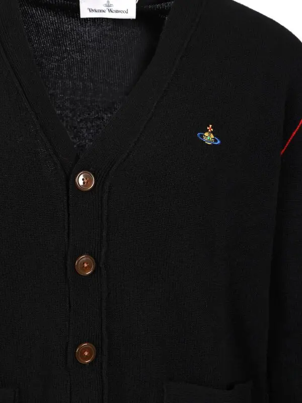 VIVIENNE WESTWOOD V-neck Cardigan With Embroidered Orb Logo