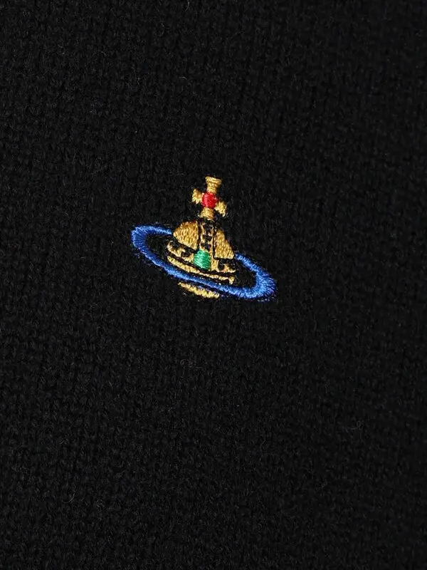 VIVIENNE WESTWOOD V-neck Cardigan With Embroidered Orb Logo