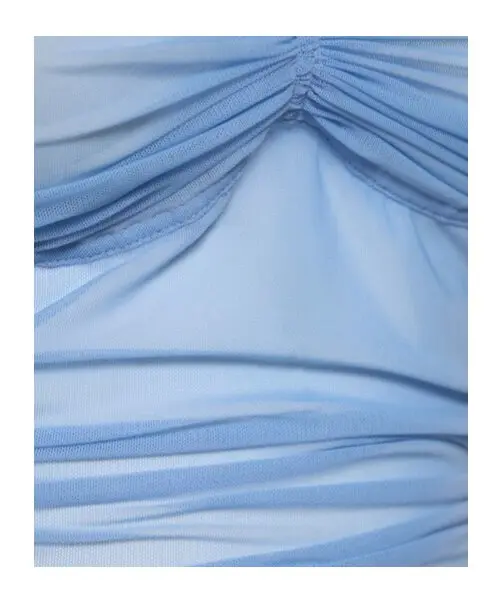 MUGLER High Neck Long Sleeve Blouse