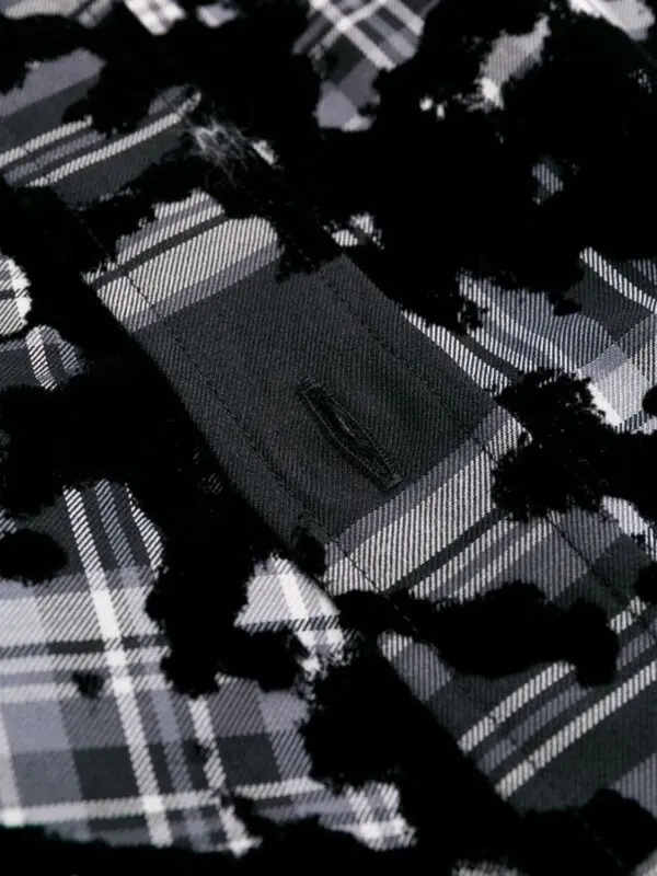 Faith Connexion Flocked Plaid Shirt