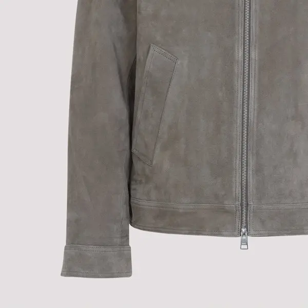 Ami Suede Logo Jacket - Gray