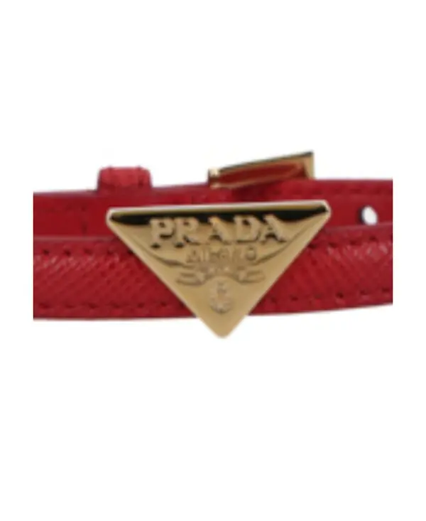 Prada Triangle-logo Leather Bracelet