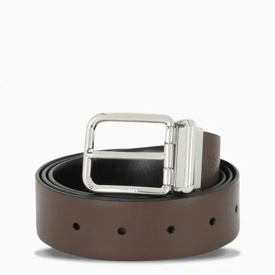 Prada Leather Double-sided Belt With Square Buckle