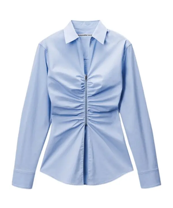 Alexander Wang Gathered Bust Shirt With Classic Collar