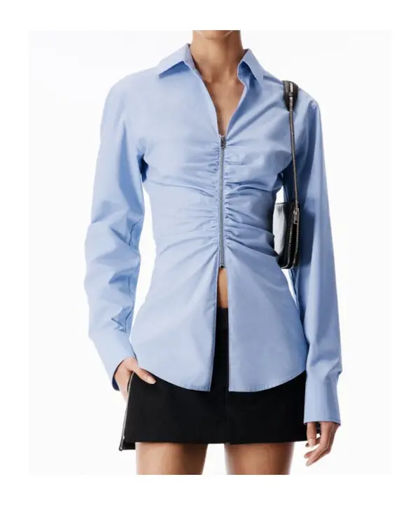 Alexander Wang Gathered Bust Shirt With Classic Collar