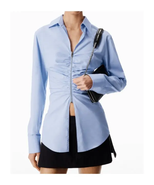 Alexander Wang Gathered Bust Shirt With Classic Collar