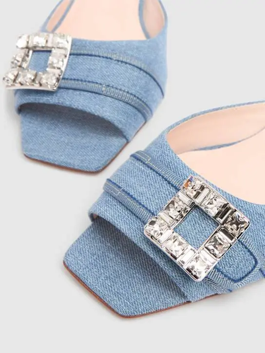 ROGER VIVIER 45mm Crystal Buckle Mules