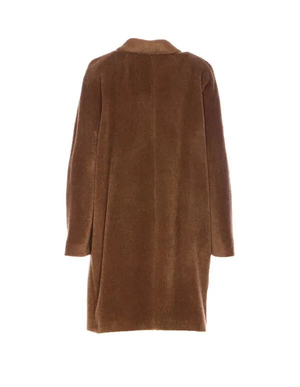 Max Mara Roseto Double Breasted Midi Coat - Camel