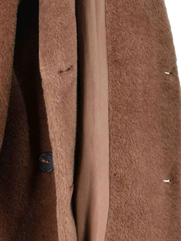 Max Mara Roseto Double Breasted Midi Coat - Camel