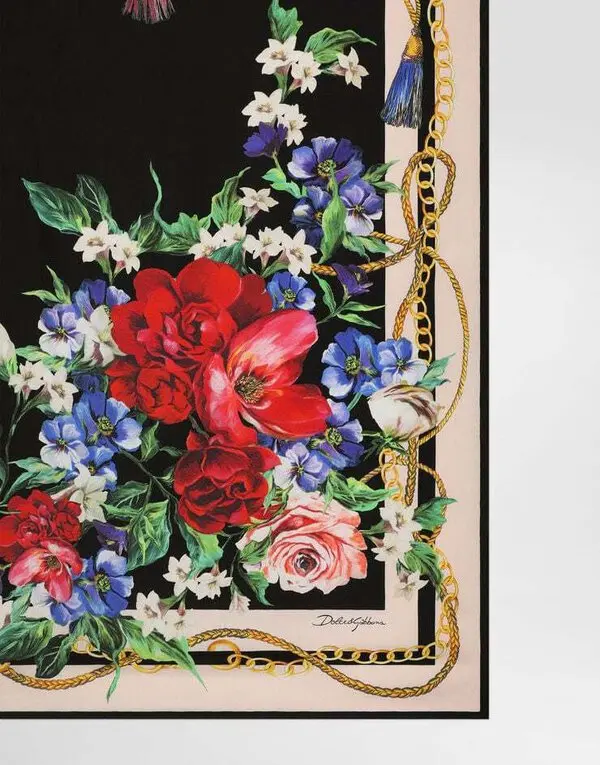 Dolce & Gabbana Dolce Gabbana Floral Printed Square Scarf
