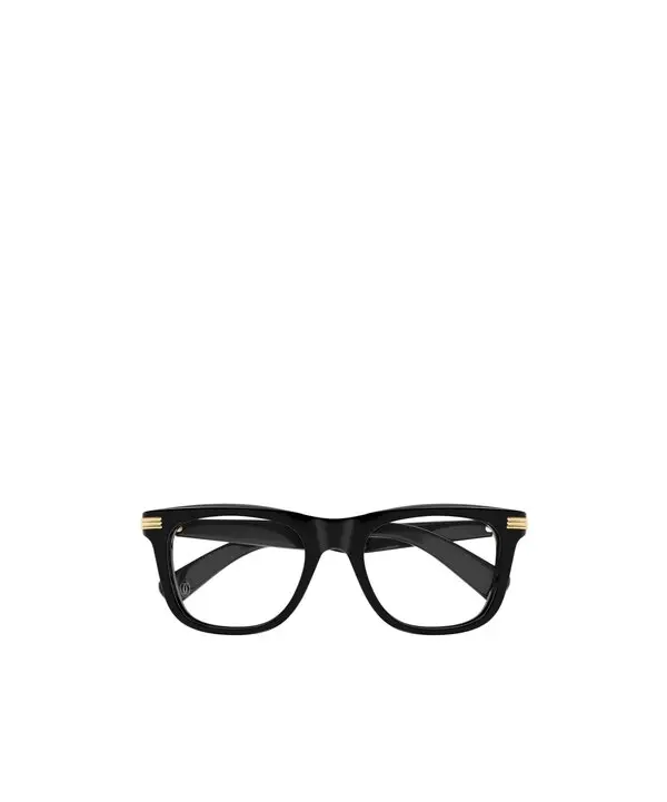 Cartier Geometric Flat Mirror Eyeglasses - Shiny Black