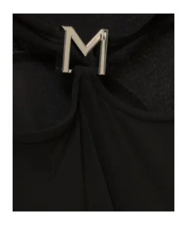 MUGLER Midi Skirt With Metal Logo Detail