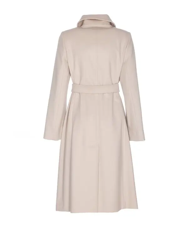 Max Mara Belted Long-sleeved Coat - Beige
