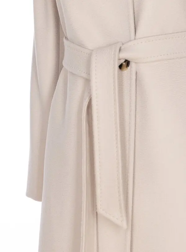Max Mara Belted Long-sleeved Coat - Beige