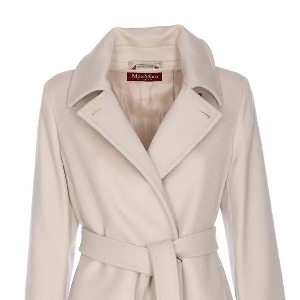 Max Mara Belted Long-sleeved Coat - Beige