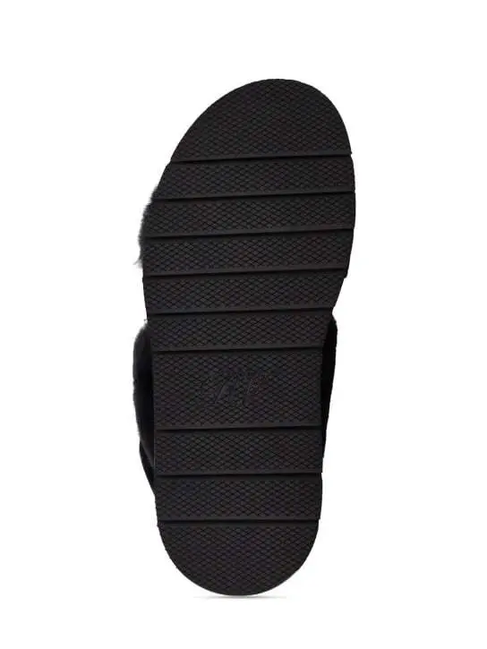 ROGER VIVIER Embellished Fur Slingback Sandals