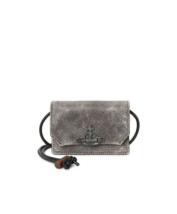 VIVIENNE WESTWOOD Card Holder With Shoulder Strap - Gray