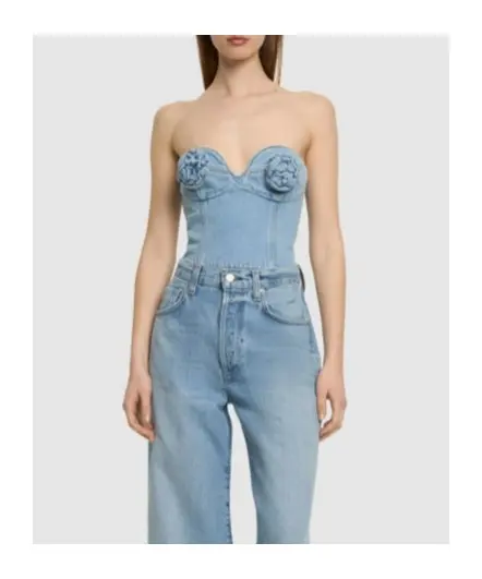 Magda Butrym Denim Corset Top