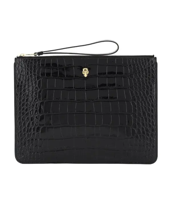 Alexander McQueen Skull Embossed Zip Pouch