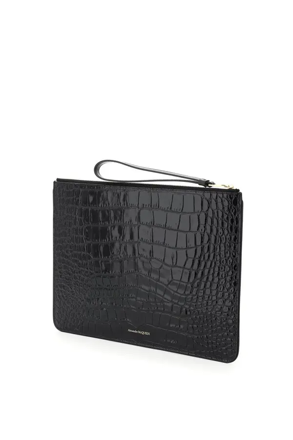 Alexander McQueen Skull Embossed Zip Pouch
