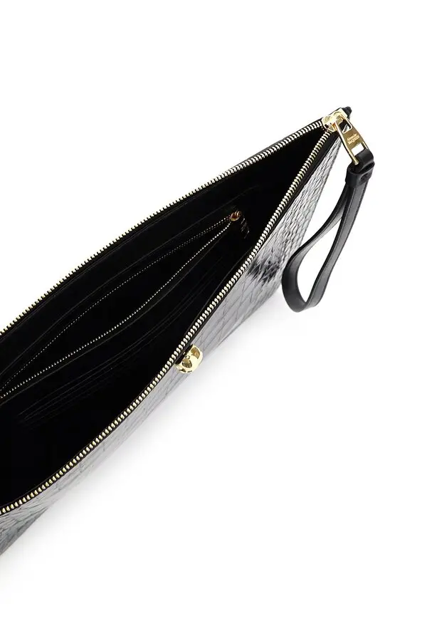 Alexander McQueen Skull Embossed Zip Pouch