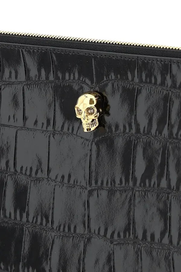 Alexander McQueen Skull Embossed Zip Pouch