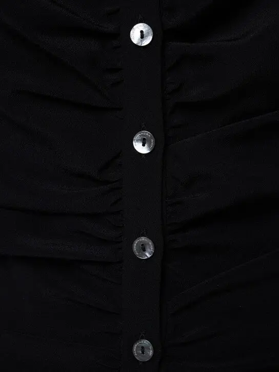 Alessandra Rich Short-sleeved Bow Detail Shirt