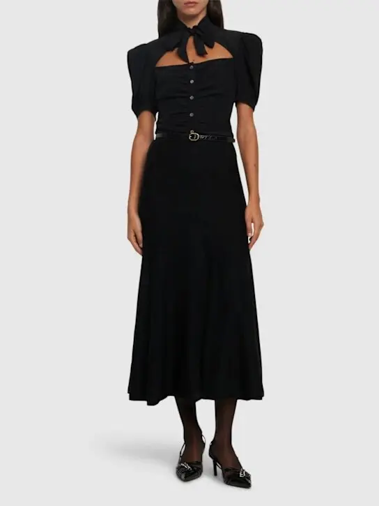 Alessandra Rich Short-sleeved Bow Detail Shirt