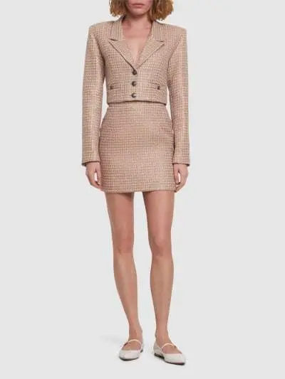 Alessandra Rich Textured Cropped Blazer