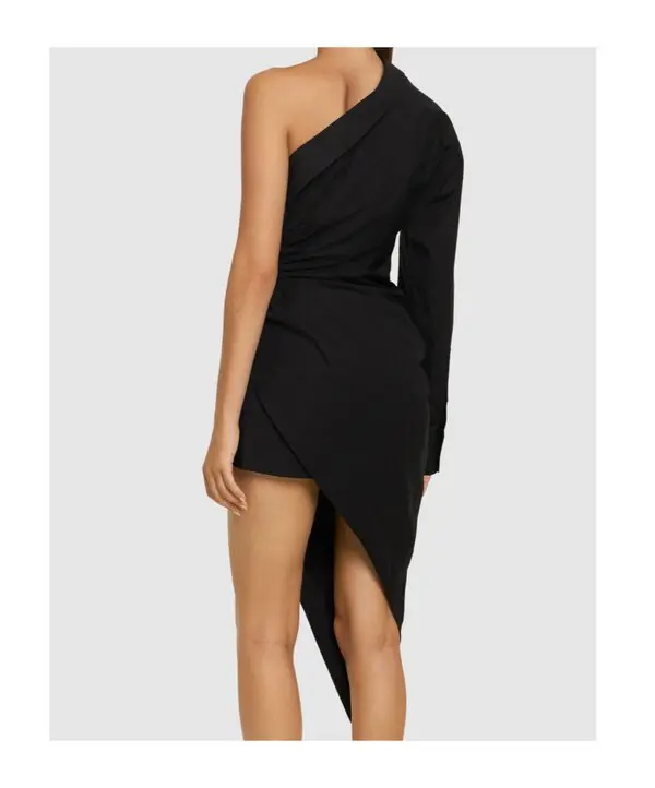 Alexander Wang Asymmetrical Pleated Poplin Dress