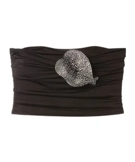 Giuseppe Di Morabito Embellished Sequined Bandeau Top - Gray