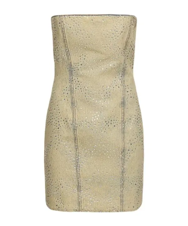 Giuseppe Di Morabito Sleeveless Embellished Denim Mini Dress