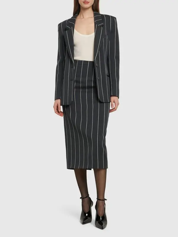 Alessandra Rich Pinstriped Mid-length Skirt