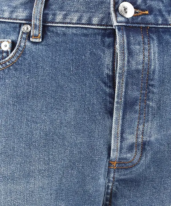 A.p.c. Mid-waist Washed Effect Straight Leg Jeans