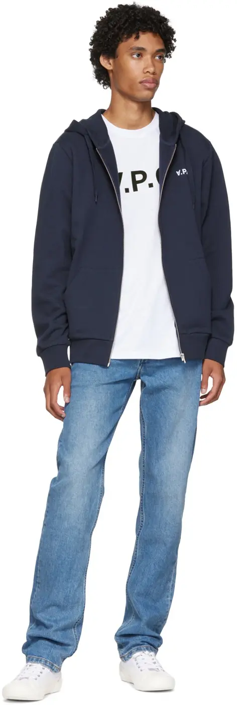 A.p.c. Mid-waist Washed Effect Straight Leg Jeans
