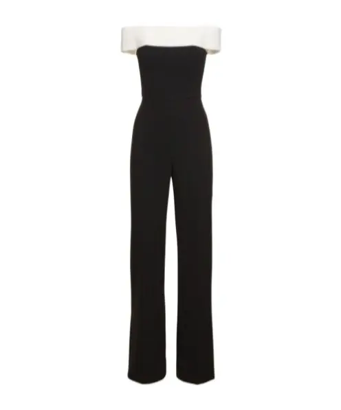 Roland Mouret Off-the-shoulder Stretch Cady Jumpsuit - Black