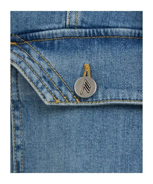 Attico Denim Mini Dress With Button Closure