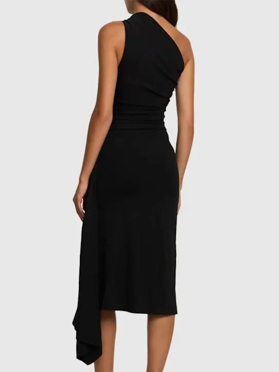 Michael Kors Asymmetrical Shoulder Metal Ring Detail Dress